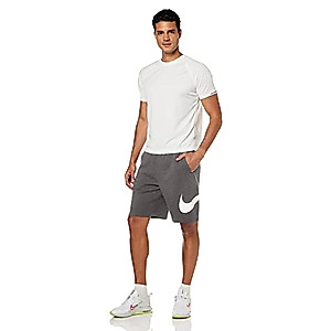 Nike Men's Sportswear Club Short Basketball Graphic, Charcoal Heathr/White/White, Medium