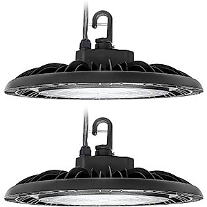 Hyperikon UFO LED High Bay Light 150W (600 Watt Replacement), Shop and Warehouse Area Lighting, DLC, 2 Pack