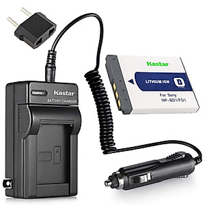 Kastar Battery 1 Pack and Charger with Car Adapter for Sony Type D NP-FD1 NP-BD1 NPFD1 NPBD1 and Sony CyberShot DSC-T2 DSC-T200 DSC-T300 DSC-T500 DSC-T70 DSC-T700 DSC-T90 DSC-T900 Cameras