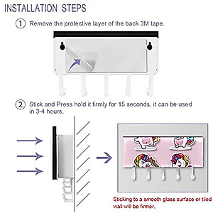 Cute Lovely Pink Unicorn Baby Rack Organizer with 5 Hooks Wall Bathroom Kitchen Shelf Rack Multifunctional Storage Shelf