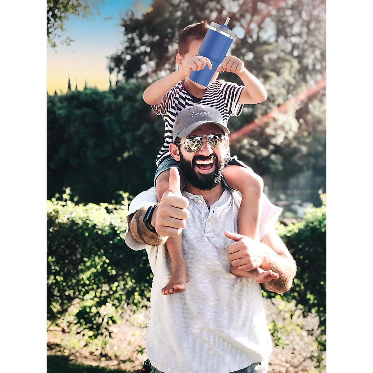 YOUEXPERT 14 oz Tumbler with Straw, Insulated Tumblers with Lid and Straw, 14 oz Cup Stainless Steel Mini Outdoor Sports Travel Tumblers - Iris