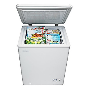 Danby DCF038A2WDB-3 3.8 Cu.Ft. Garage Ready Chest Freezer with Basket and Front-Mount Thermostat, Perfect for Dorm, Mud Room, Basement, Kitchen