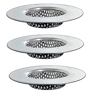 Huntonry 3PCS Bathtub Strainer, Shower Drain Hair Catcher, Bath Tub Drain Cover, Fliter, Hair Stopper, Stainless Steel Drain Catcher, Floor Drain Strainer, Fit for 1.65" to 3.0" Drain Holes