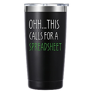 OHH...This Calls for a Spreadsheet 20oz Tumbler Gifts.Accountant Gifts Spreadsheet Travel Mug.Funny Gift for Accounting Boss Coworker Employee CPA Women Men.(Black)