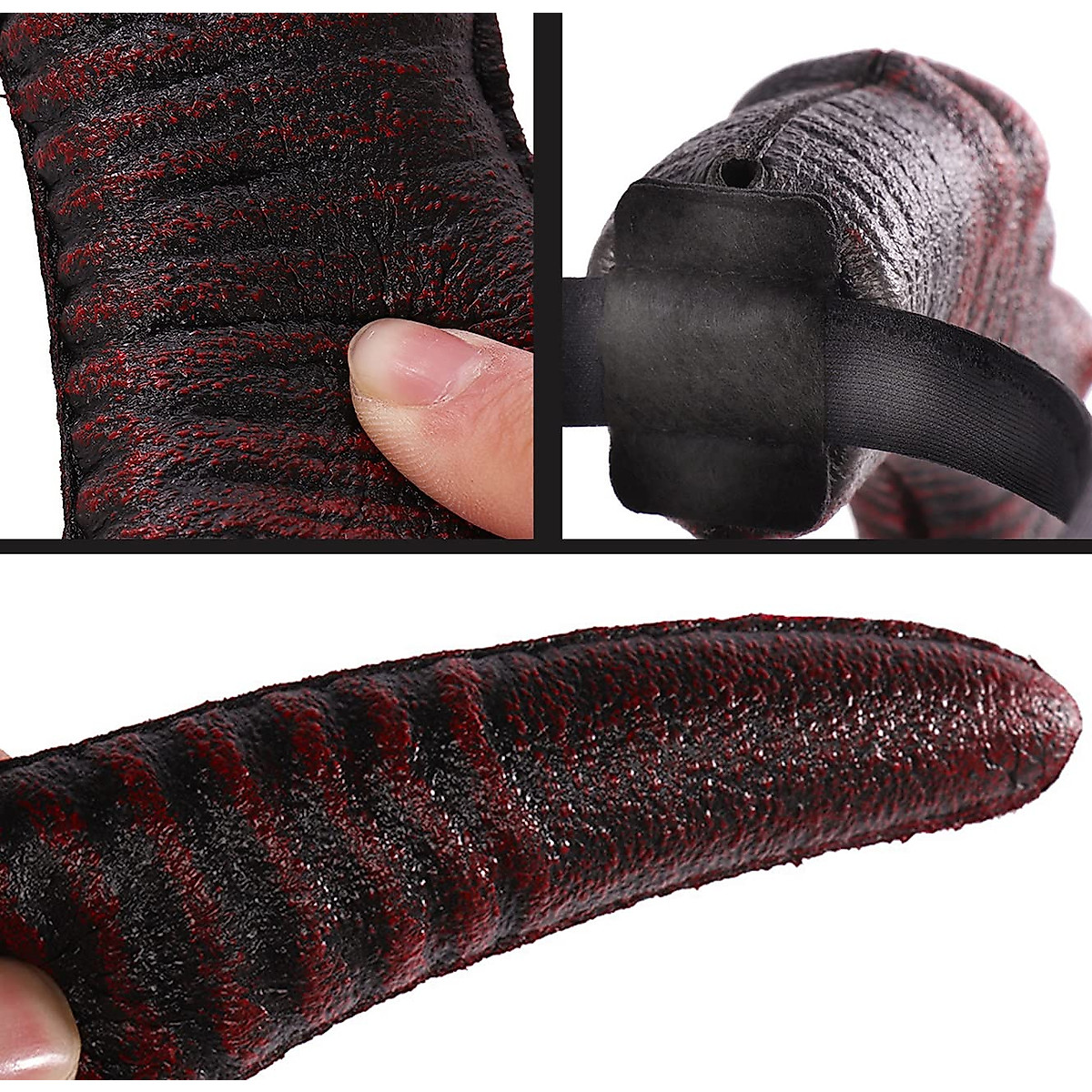 L'VOW Gothic Demon Horn Headband Realistic Long Devil Horn Headpiece for Halloween Costume Cosplay (Red)