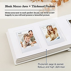 Photo Album with Writing Space for Fujifilm Instax Mini Camera, Polaroid Camera, 64 Pockets Instax Photo Album Polaroid Photo Albums Book for Fujifilm Instax Mini 11 9 8 40 Evo Instant Camera, White