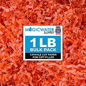 MagicWater Supply Crinkle Cut Paper Shred Filler (1 LB) for Gift Wrapping & Basket Filling - Orange