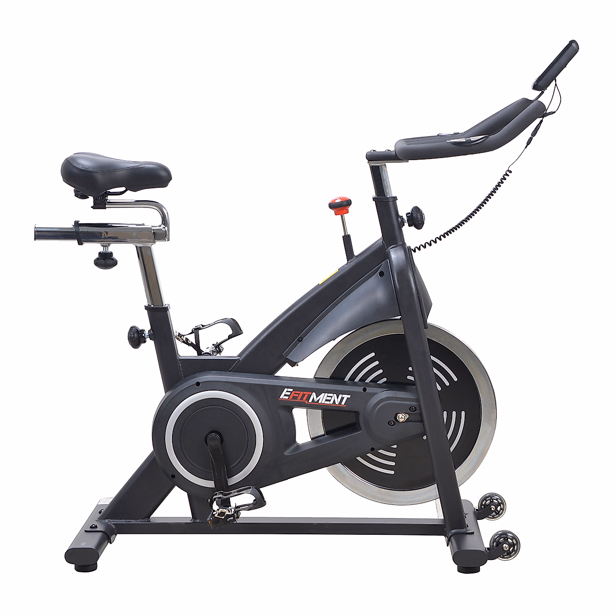 EFITMENT Indoor Cycle Bike, Magnetic Cycling Trainer Exercise with Belt Drive, LCD Monitor and Pulse Monitor (40 LB Flywheel)