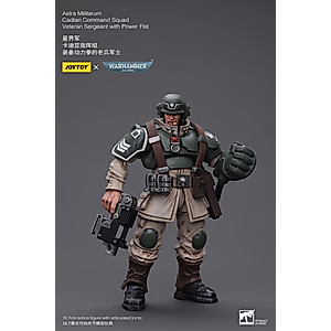 JoyToy Warhammer 40K: Astra Militarum Cadian Command Squad Veteran Sergeant with Power Fist 1:18 Scale Figure