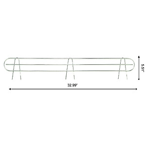 Home Storage Space Wire Shelf Back Ledge, Fits on 36" Wide Wire Shelf, Chrome Color, 2-Pack