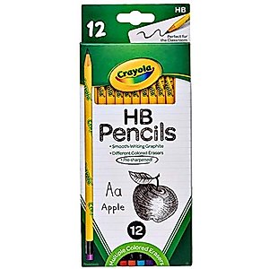 Crayola Number 2 Pencils, Back To School Supplies, 12ct Wooden Pencils