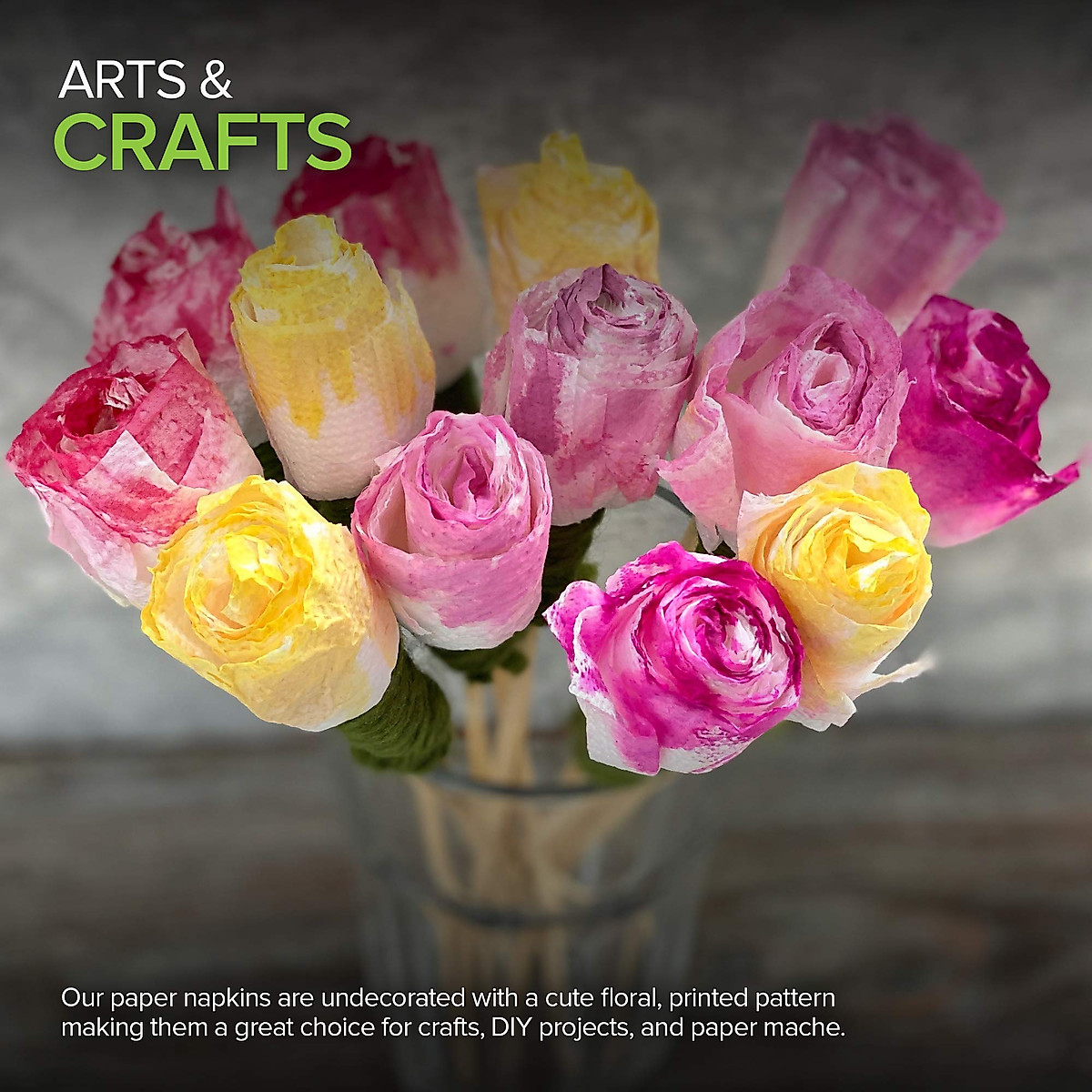 Stock Your Home 12 Inch Disposable Napkins - 1 Ply White Dinner Napkins - Recyclable Paper Napkins for Dinner, Parties, Crafts, Daily Use - 1000 Pack