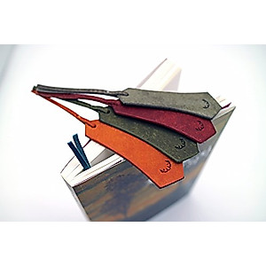 Ari Crafts Leather Bookmark, Hand Crafted Bookmark, Handmade Bookmark, Italian Leather Handmade Bookmark, Book Item 5 pcs (5 Colors)