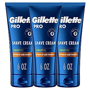 Gillette PRO Shaving Cream for Men, Sensitive Skin, Protect from Irritation, Pack of 3, 6oz each