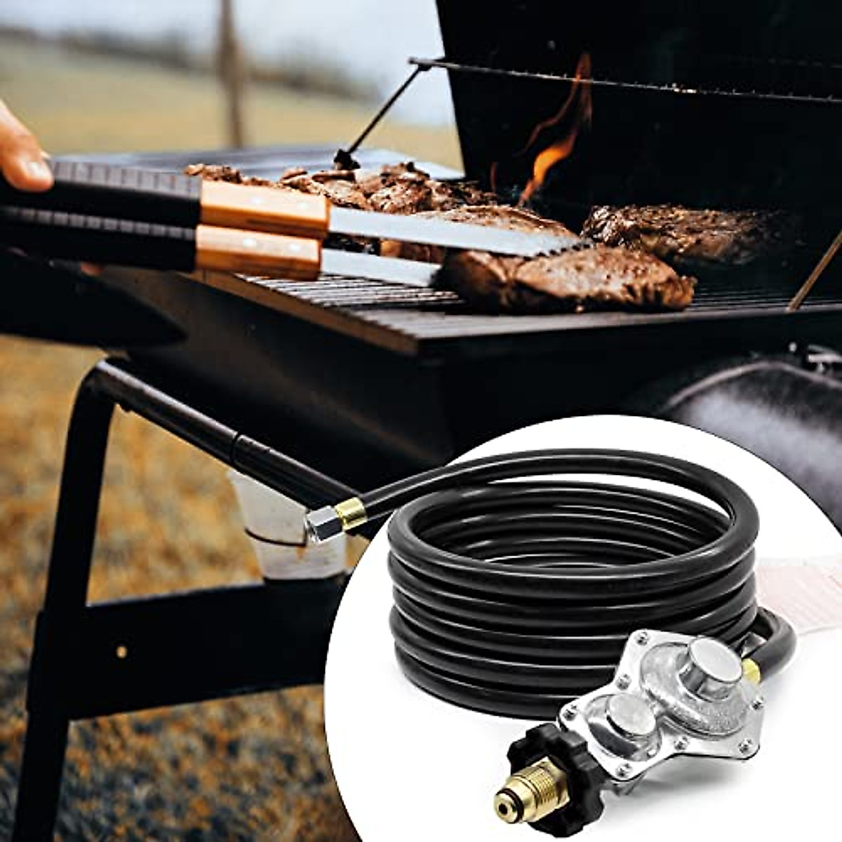 PERTF Two Stage Propane Regulator with 12ft Propane Hose for Mr Heater ...