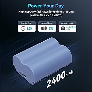 SMALLRIG NP-W235 2400mAh Camera Replacement Battery for Fujifilm X-T5, X-T4, GFX100S, USB-C 2.5H Fast Charging Camera Battery for Fujifilm X-T5, X-T4, X-H2S, X-H2, GFX50S II, VG-XT4, X-S20-4266