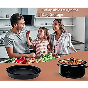 Scrub Guardian - Premium 7/8 QT Oval Silicone Slow Cooker Liners for Crock Pot - Non-Stick, Reusable, Food-grade & BPA Free Silicone, Dishwasher Safe- Fits Large Crock pot 7/8 Quarts - Collapsible Crock Pot Liner for Easy Storage