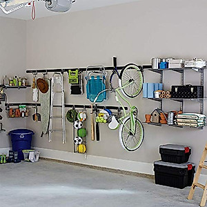 Rubbermaid Fasttrack Wall Double S Hook 2 Handle Garage Storage Organizer Rack for Hand Tools (2 Pack)