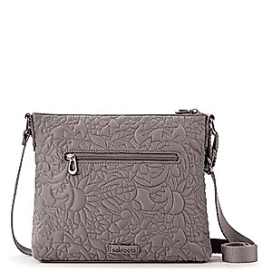 Sakroots Basic Crossbody Bag in Eco-Twill, Multifunctional Purse with Adjustable Strap & Zipper Pockets, Quilted Mushroom Spirit Desert