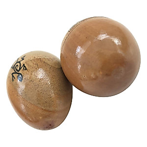 Wood Egg Shaker Pair (2pcs) - Natural Wood Finish, Handheld Percussion Instruments for Poly-Rhythm - Wooden Egg Maracas Musical Instrument by World Percussion USA