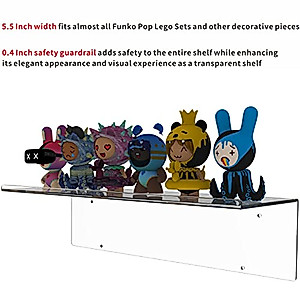 Invisible Acrylic Floating Wall Ledge Shelf,Modern Wall Mounted Floating Shelves for Bedroom Deco Living Room Hanging Shelving for Bathroom,Laundry Room,Small Shelf for Plant Lego Funko Pop,Set of 6