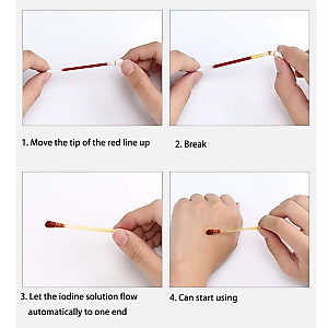 150pc- PNANA Iodine Q Tips Cotton Swabsticks Cleanning Prep Pad Medical Swabs Individually Wrapped for Wound Care Nasal