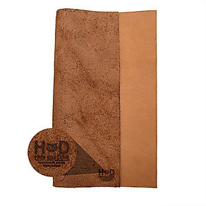 Hide & Drink, Leather Square for Crafts (12 x 12 in.), Tooling, Hobby Workshop, Medium Weight (1.8 mm Thick) Handmade (Old Tobacco)