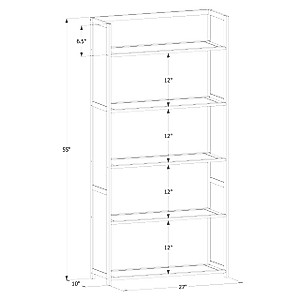 MoNiBloom 5 Tier Open Shelf, Bamboo Multifunctional Bookcase Storage Cabinet Display Shelves Organizer for Living Room Bedroom Study Room, Brown