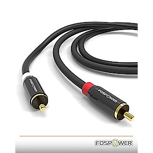 FosPower (10 Feet 2 RCA M/M Stereo Audio Cable [24K Gold Plated | Copper Core] 2RCA Male to 2RCA Male [Left/Right] Premium Sound Quality Plug