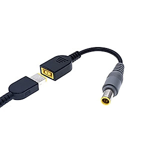 JMT DC 7.9 x 5.5mm Round Jack to Square USB Plug Converter Laptop Power Adapter Connector Cable Compatible for Lenovo ThinkPad IBM Charger (15cm,7.9mm Male-USB Female)