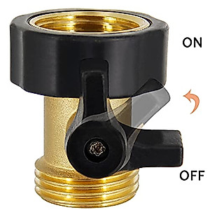 Lifynste Heavy Duty Brass Shut Off Valve Garden Hose Connector, 2 Sets