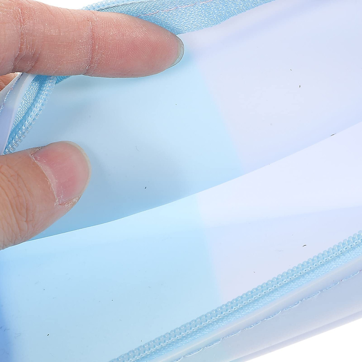 Silicone Pencil Case Pouch Bag Candy Color Pencil Case Cute Pen Case Silicone Pencil Case Small Cute Aesthetic Zipper Pencil Pouch for Travel Cosmetics Makeup Sky-blue