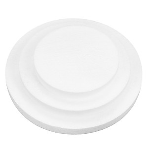 DOITOOL 3pcs Foam Cake Base White Cake Drum Wedding Cake Base Cake Circles Edible Wafer Paper Circle Cake Round Cake Boards Circle Tray Cupcake Foams Cake Plate Sculpture Artificial