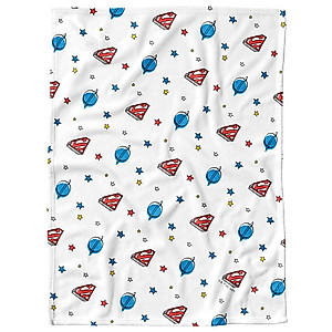 LOGOVISION Superman Lightweight Baby Blanket, 30"X40", Space Pattern Unisex for Infants Girls & Boys