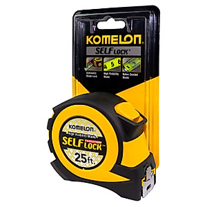 Komelon EV2825 25' x 1" Self-Lock Evolution Tape Measure, 1-Pack