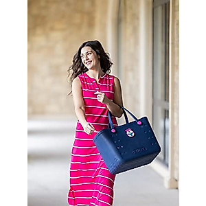 Buoy Tote Bag | Large Beach Tote Bags for Women | Nurse + Teacher Tote Bag | Waterproof Sandproof Rubber Beach Bag | For Pool, Concerts, Weekend Travel Tote Bags | Large Tote Bags for Women | Navy