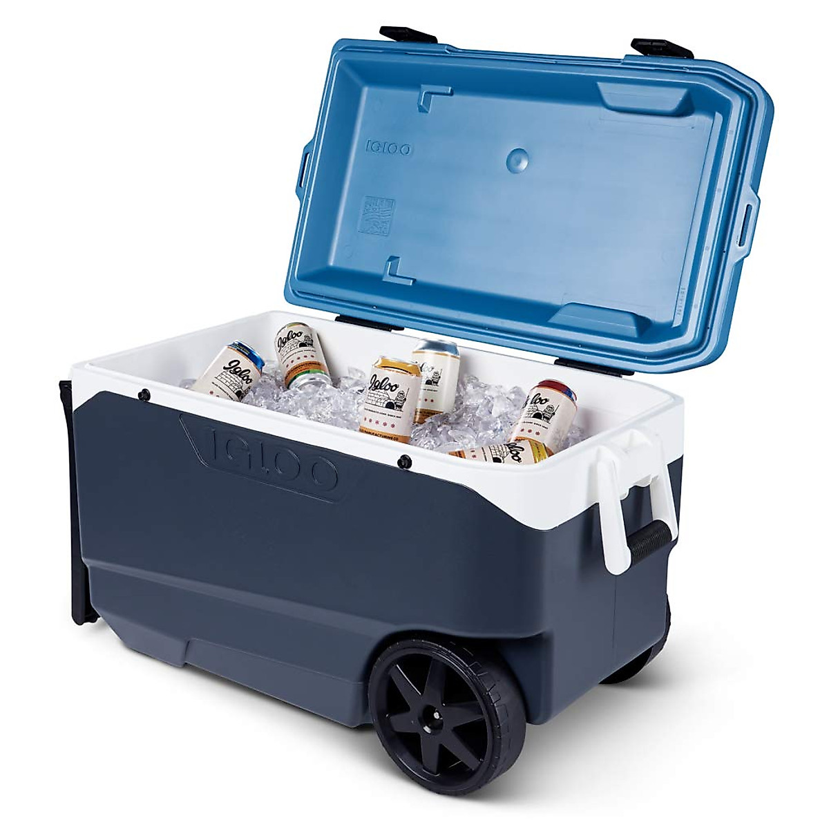IGLOO Outdoor Maxcold Latitude 90 Cool Box, Gris foncé/Bleu, 85 Liter