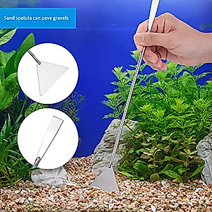 Skyeasure Aquascape Tools, Long Tweezers for Terrarium, Terrarium Tools, Stainless Steel Aquarium Plant Tools Fish Tank Cleaning Tools Aquarium Tweezers Scissors Spatula Set for Aquarium Starter Kit