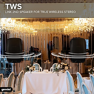 Gemini Sound AS-2115BT Active 15 Inch Woofer 2000 Watt DJ Monitor Powered Amplified PA Speakers System with Bluetooth, Wireless Stereo Pairing, Onboard 2 Channel Mixer Handles and Portable Fly Points