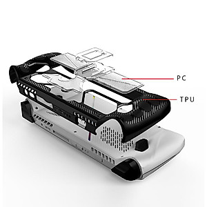 Protective Case for ASUS ROG Ally, TPU Case for ASUS ROG Ally with Kickstand, Included 2 ASUS ROG Ally Tempered Glass Screen Protector, Dustproof Nets, Joystick Protectors and 3.1 Adapter - Black