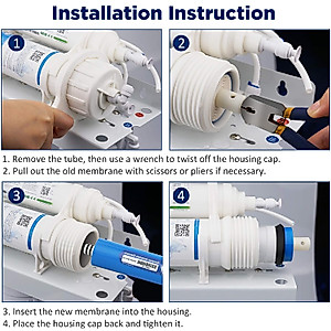 OKJHFD Reverse Osmosis Membrane,Durable Reverse Osmosis Element,Water Filter Replacement Membrane Element ULP1812-75GPD Under Sink