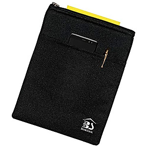 Book Sack Book Sleeve with Zipper – Book Protector. Paperback/Hardcover Book Carrying Case (Black Large)