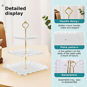 Dessert Table Display Set Stands: Cupcake Stand Set - 10 Pcs Cupcake Tower 4 3 Tiered Tray Stand 6 Plastic Tray for Birthday Baby Shower Tea Party White