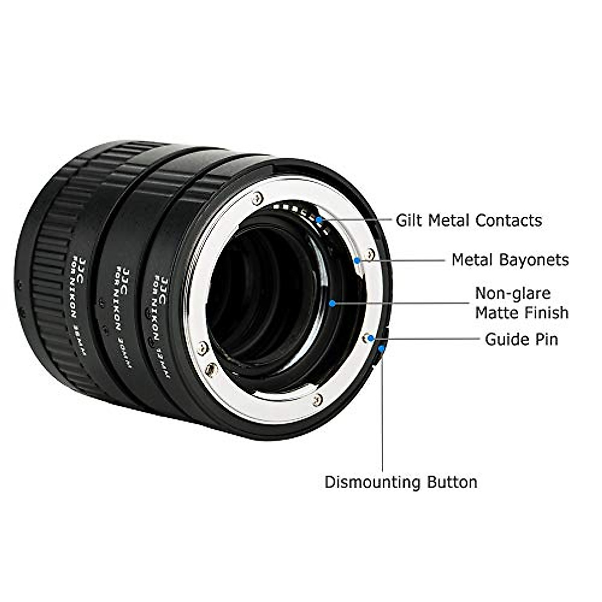 JJC F Mount Auto Focus Macro Extension Tube Set for Nikon D850 D750 D780 D3500 D3400 D7500 D7200 D7100 D7000 D5600 D5500 D5300 D5200 D5100 D5000 D3300 D3200 D3100 D800 D810 D700 D610 D600 D500 & More