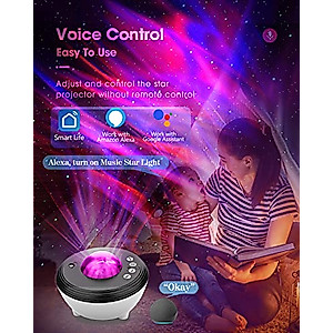 Star Projector,Galaxy Night Light Projector for Bedroom,Aurora Projector Compatible with Alexa & Smart APP,White Noise & Music Speaker,Night Light Projector for Kids Adults Home Party Ceiling Decor