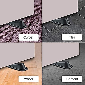 Rubber Doorstopper Wedge Suitable for All Floors Non-Scratching and Anti-Slip Design (5 Packs)