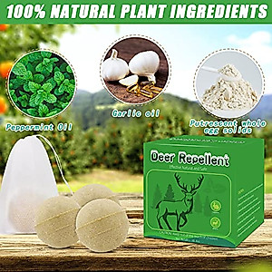 Deer Repellent, 12Pack Natural Deer Stopper Repellent, Rabbit Repellent Powerful Deer Deterrent for Outdoor Garden Plant Tree Yard, Safe for Deer and Plants