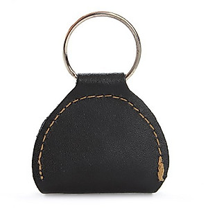 StaiBC Guitar Picks Holder Case Black Leather Keychain Plectrum Cases Bag