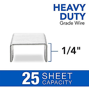 Swingline Staples, Heavy Duty, 1/4" Length, 25 Sheet Capacity, 100/Strip, 5000/Box, 1 Pack (79394), Silver