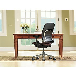 Steelcase Leap 46216179S Office Desk Chair, Black Leather